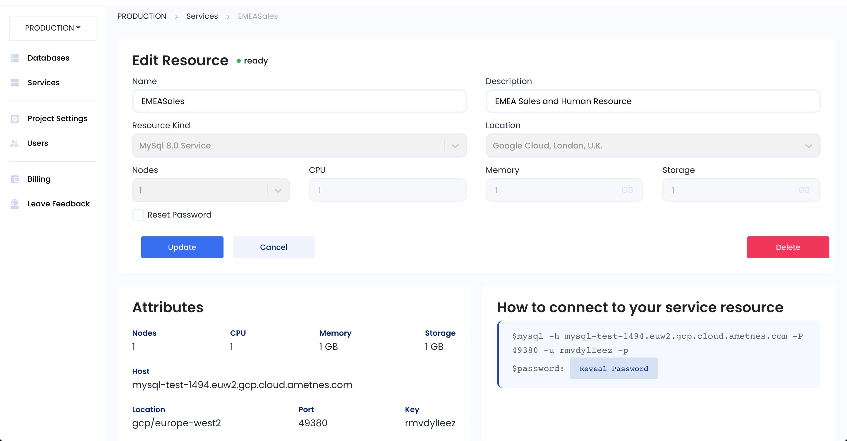 Modify a Resource - Ametnes Software Platform Documentation